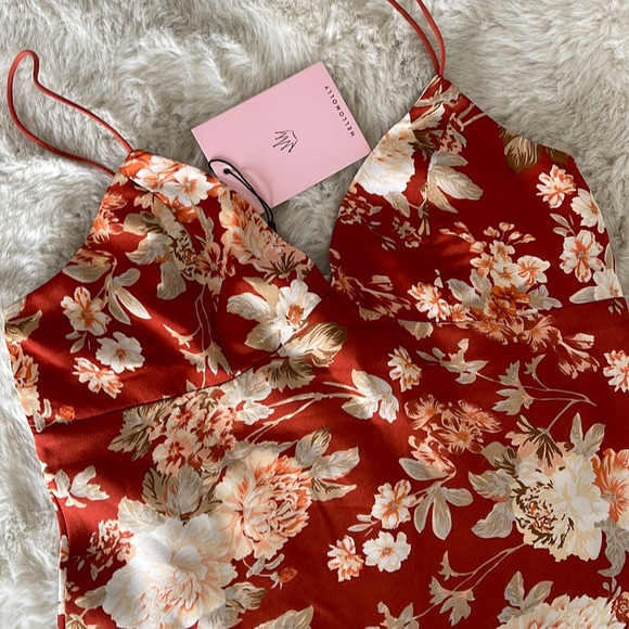 Hello Molly | Dresses | Hello Molly Rust White Print Floral M | Poshmark
